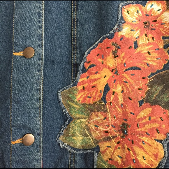 Multiples | Jackets & Coats | Nwt Multiple Appliquebeaded Denim Jacket ...
